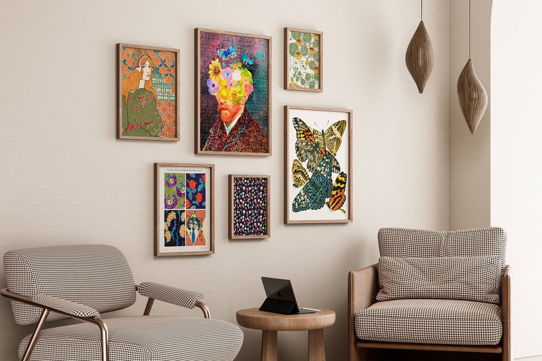 Wall Collage Kit, Gallery Wall Art SET of 6, Modern Traditional Art ...