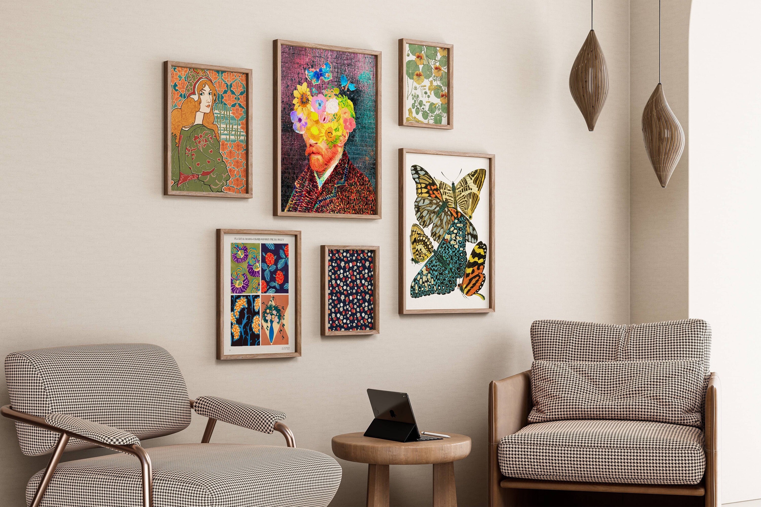 Wall Collage Kit, Gallery Wall Art SET of 6, Modern Traditional Art ...