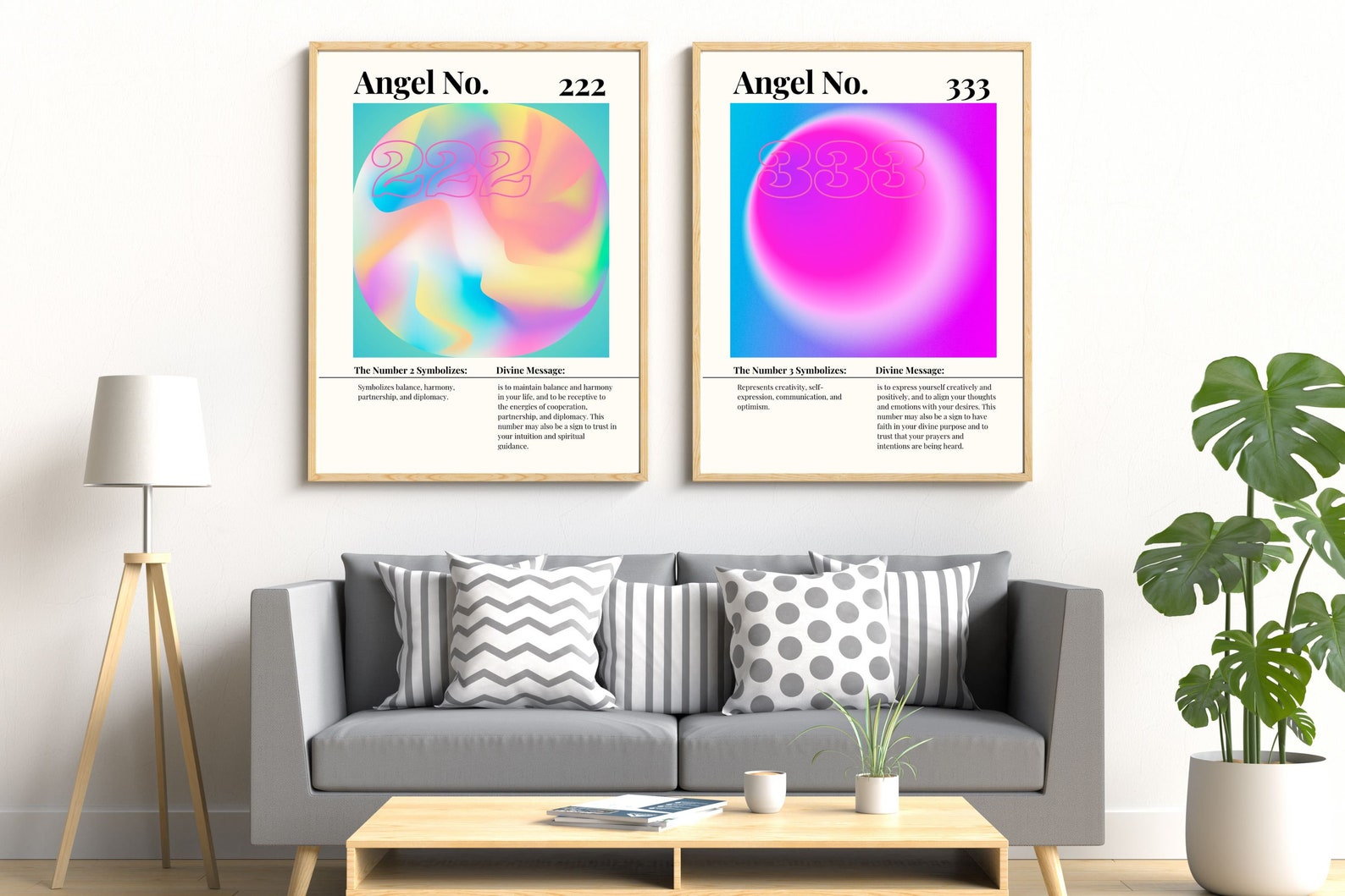 Aura Poster SET OF 3 Abstract Angel Number Print Set, Spiritual Wall ...