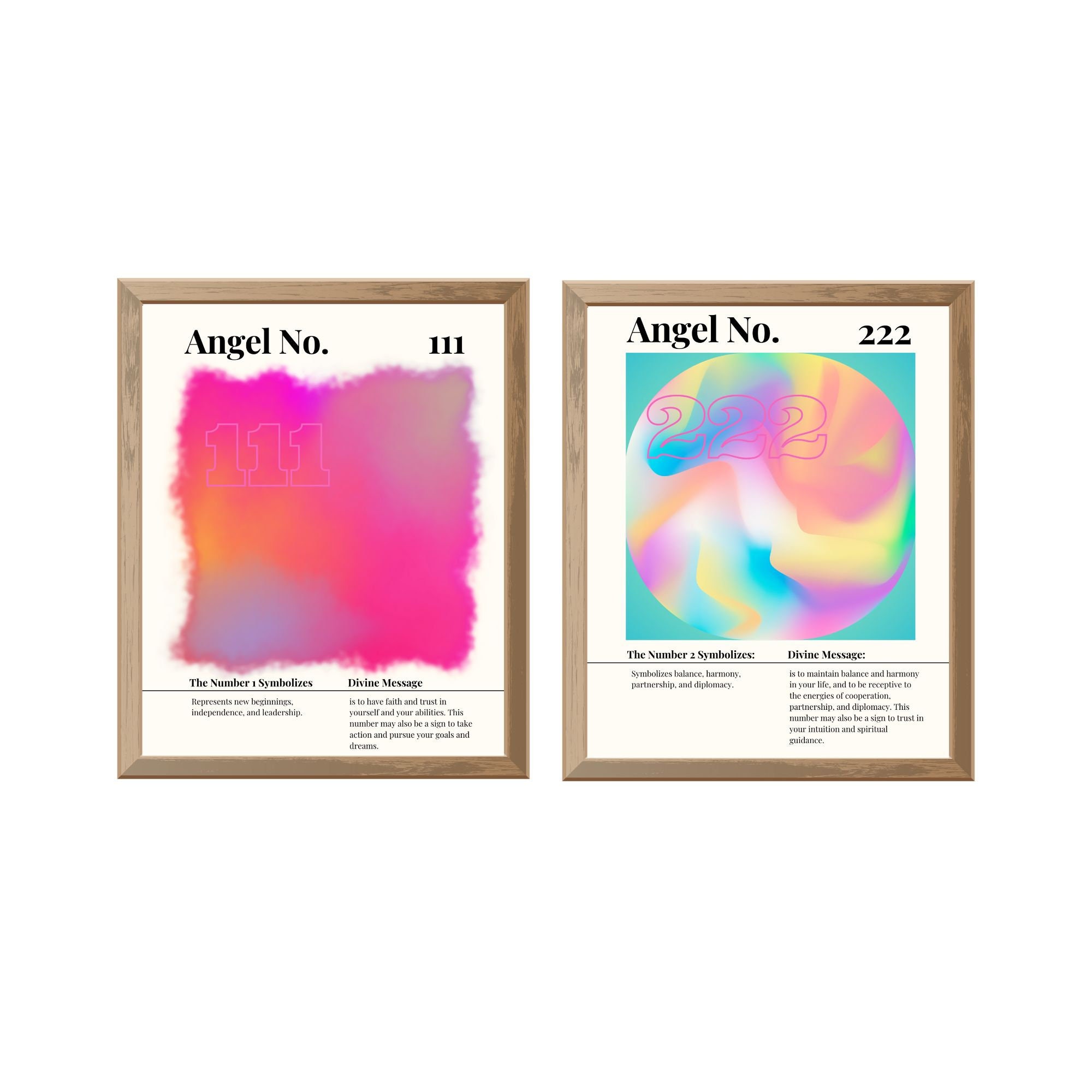 Aura Poster SET OF 9 Abstract Angel Number Print Set, Spiritual Wall ...