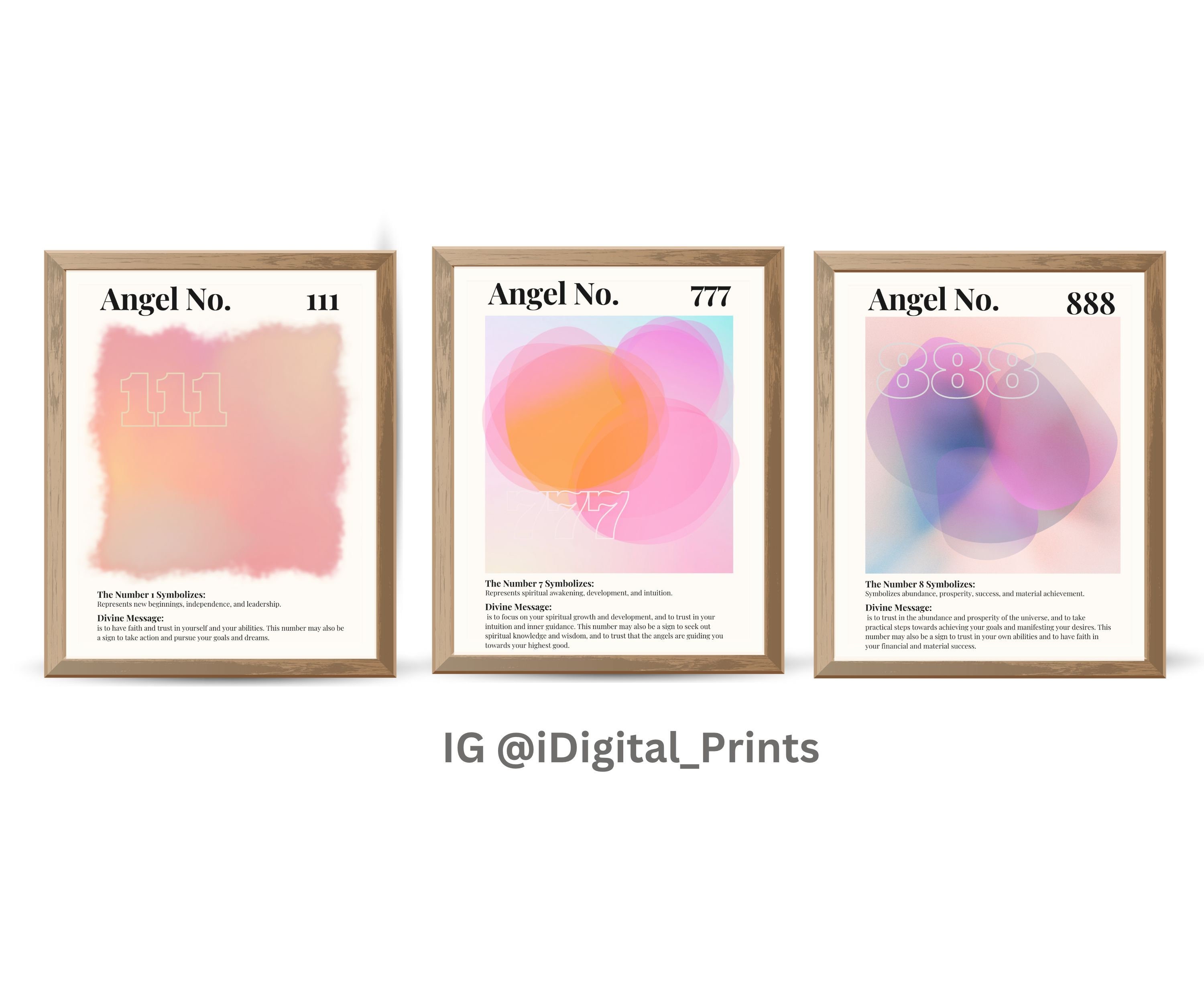 Aura Poster Gradient Angel Number Poster Set of 3 Affirm Print, Trendy ...