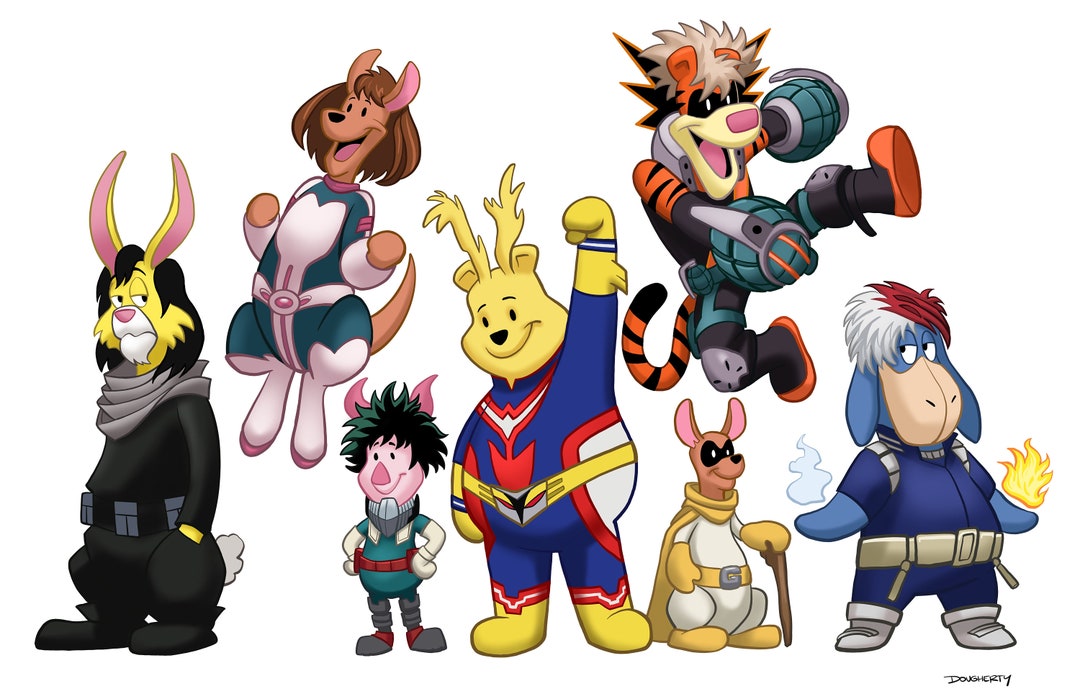 Mashup Art Print: Winnie the Pooh My Hero Academia - 11x17" Archival ...