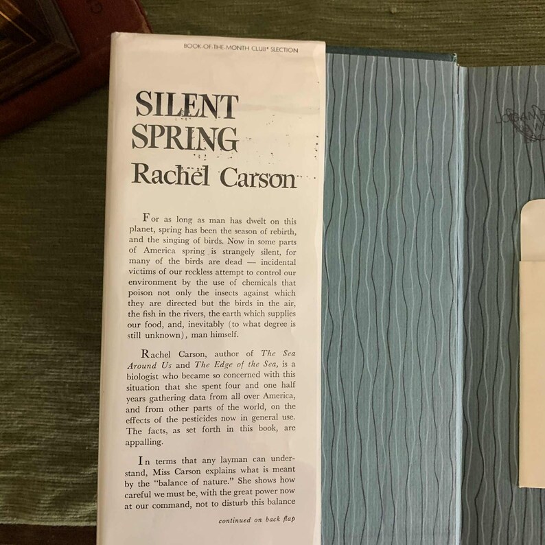 Rachel Carson's "silent Spring" - 1962 Edition - Dust Jacket in Mylar ...