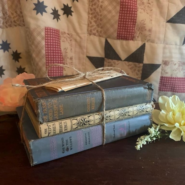 Vintage Book Stack - Etsy