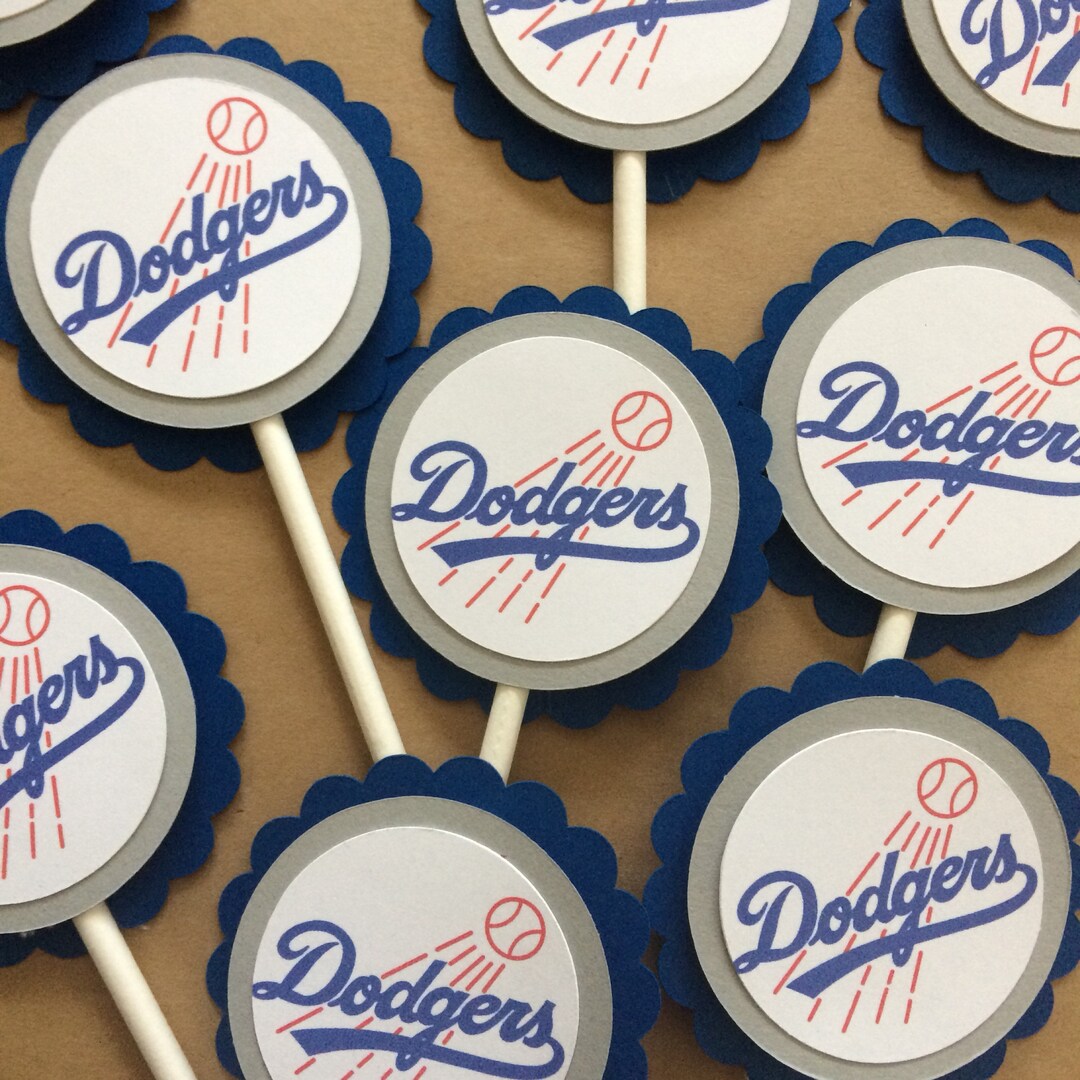 Dodger Baseball Cupcake Toppers - Etsy