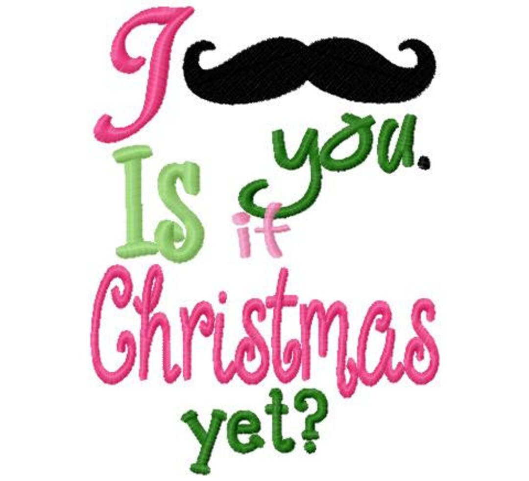Mustache Christmas Embroidery Design Embroidery Design Digital Instant ...