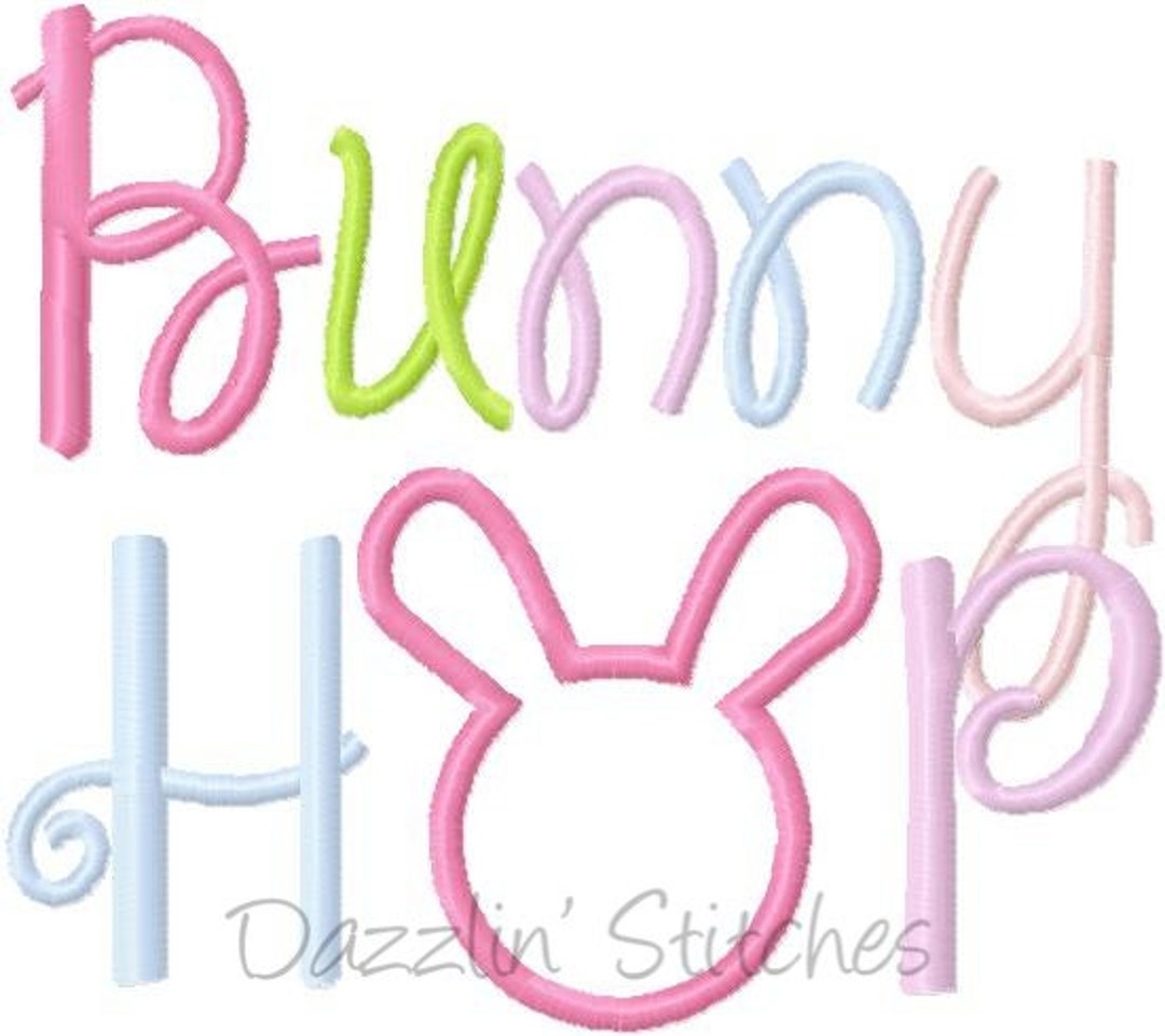 Easter Spring Bunny Bop Embroidery Applique Design Digital Instant ...