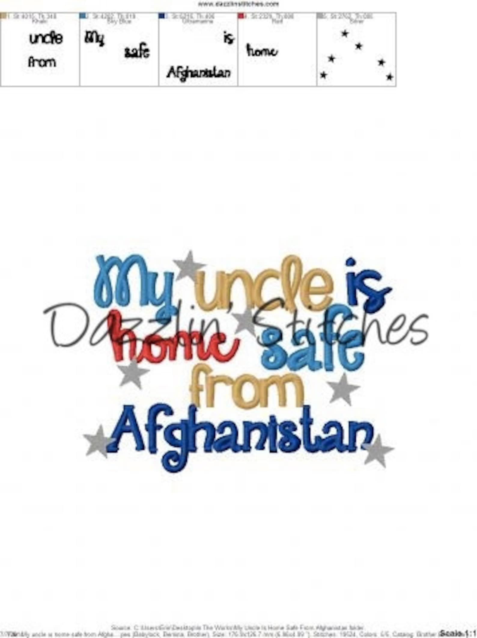 Uncle Military Homecoming Embroidery Design My Uncle is Home Safe From ...