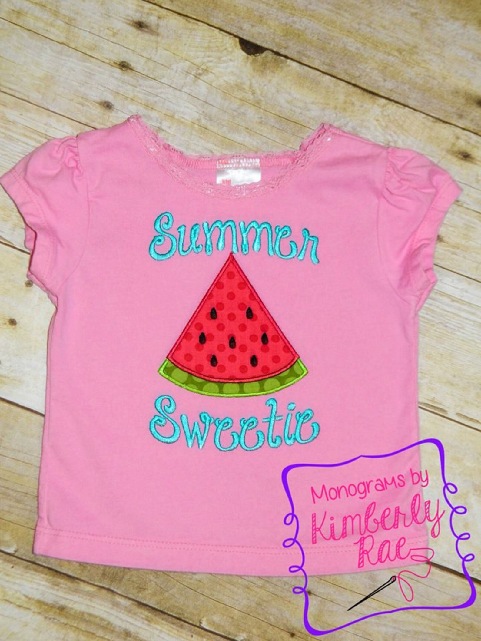 Watermelon Applique Embroidery Design Summer Sweetie Design Heart ...