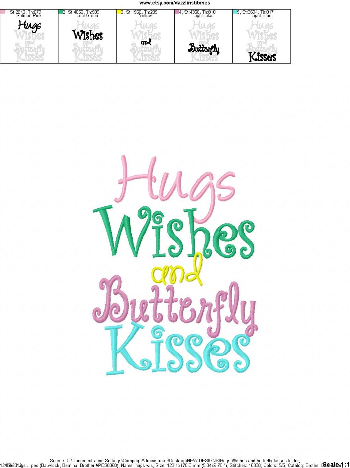 Valentine's Day Hugs Wishes and Butterfly Kisses - Etsy