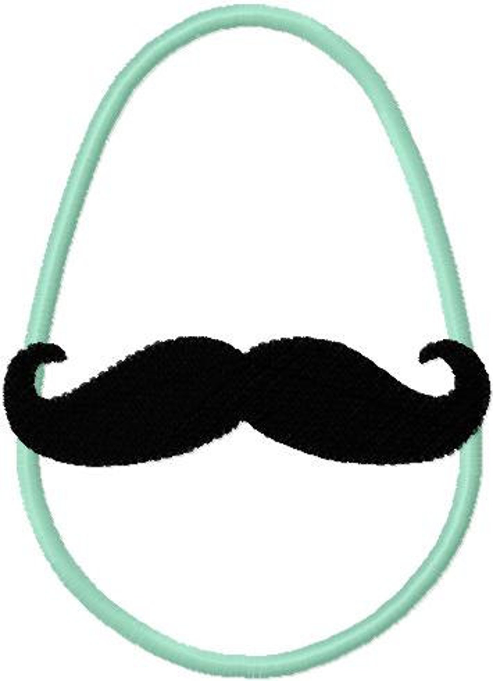 Easter Embroidery Design Egg With Mustache Applique Design Digital ...
