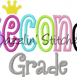 Teacher School Design Embroidery Applique Design Digital First - Fifth ...