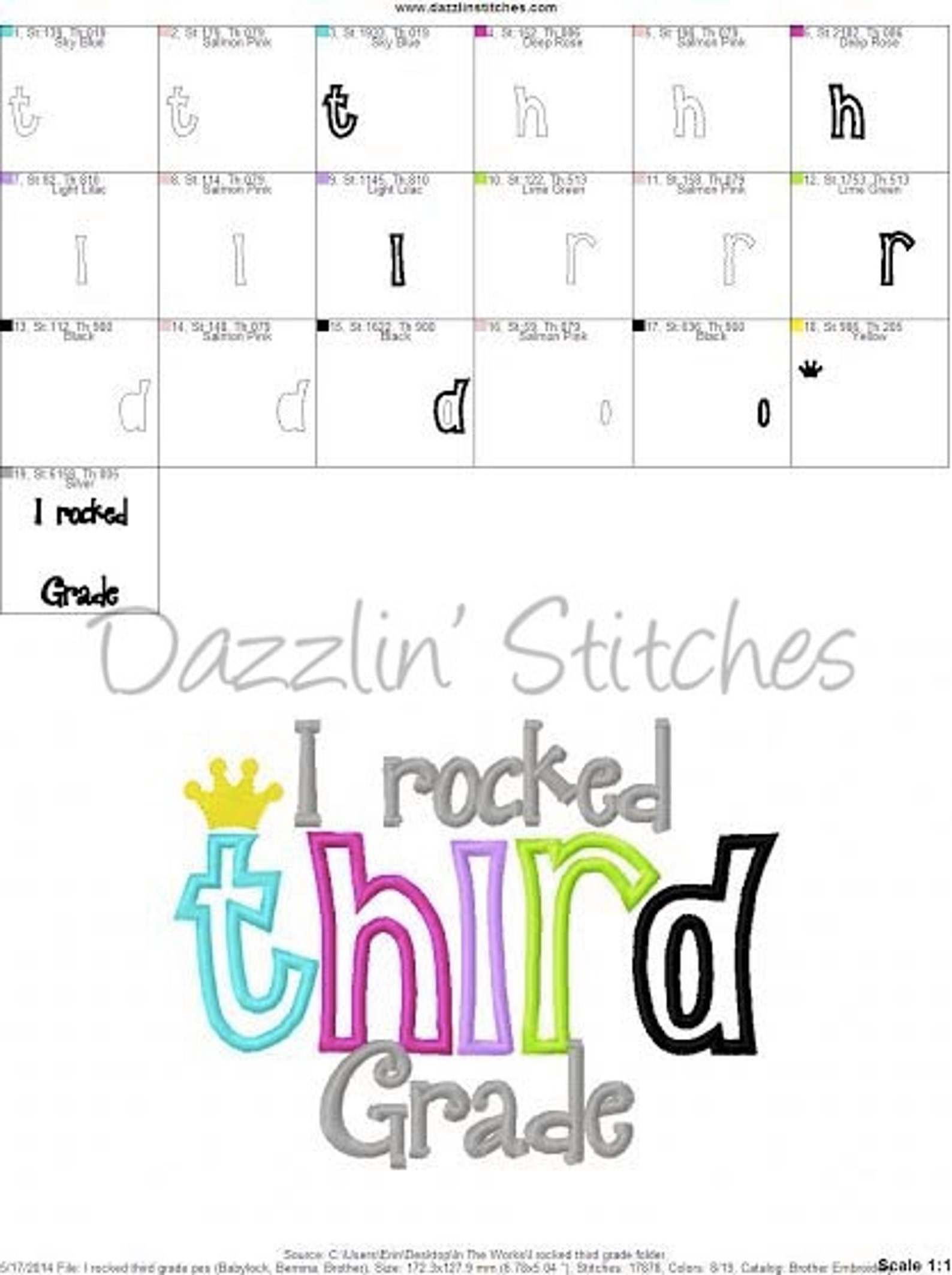 School Design Embroidery Applique Design Digital Fun Girl | Etsy