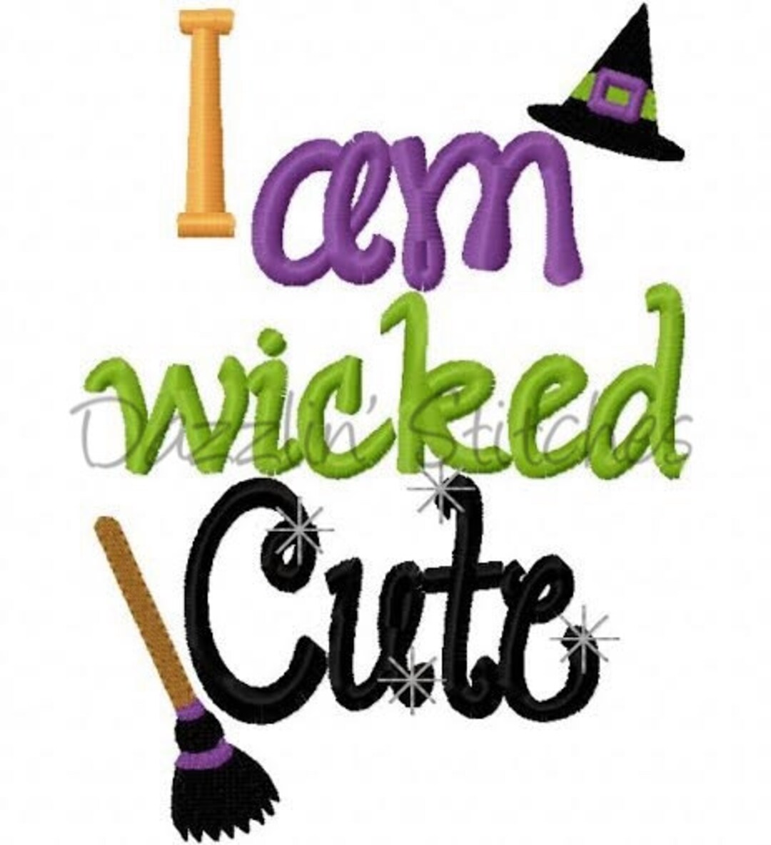Halloween Embroidery Design I Am Wicked Cute Embroidery Design Digital ...