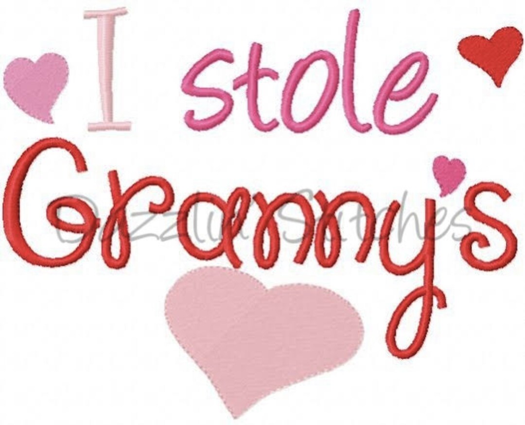 Valentine's Day Filled Hearts Embroidery Design I Stole Granny's Heart ...