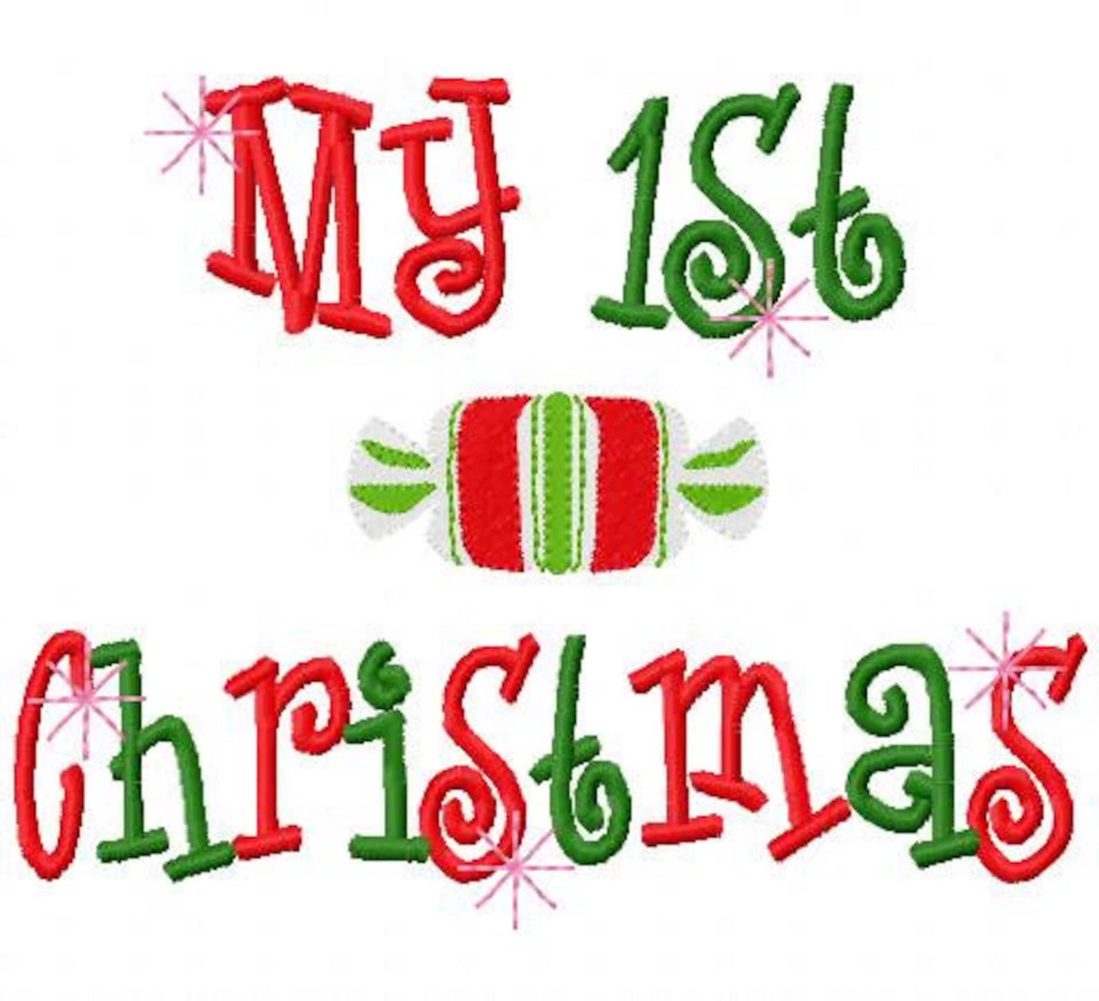 Christmas Embroidery Design My 1st Christmas My First - Etsy