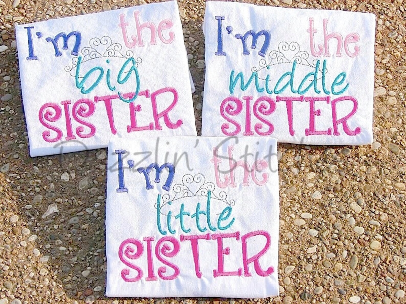 New Sibling Set Sister Embroidery Design I'm the Big, Middle, Little ...