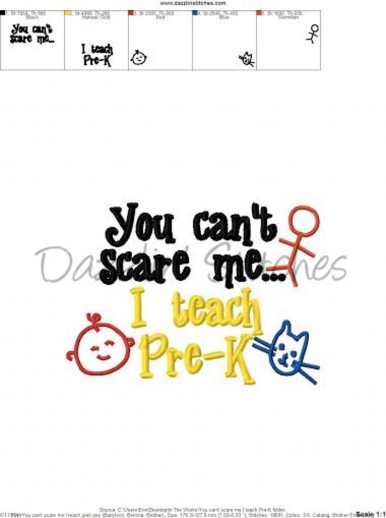 You Can't Scare Me... I Teach Pre-k Preschool Pre School - Etsy