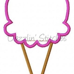 Monogram Ice Cream Cone for Monogram Embroidery Applique Design Digital ...