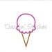 Monogram Ice Cream Cone for Monogram Embroidery Applique Design Digital ...