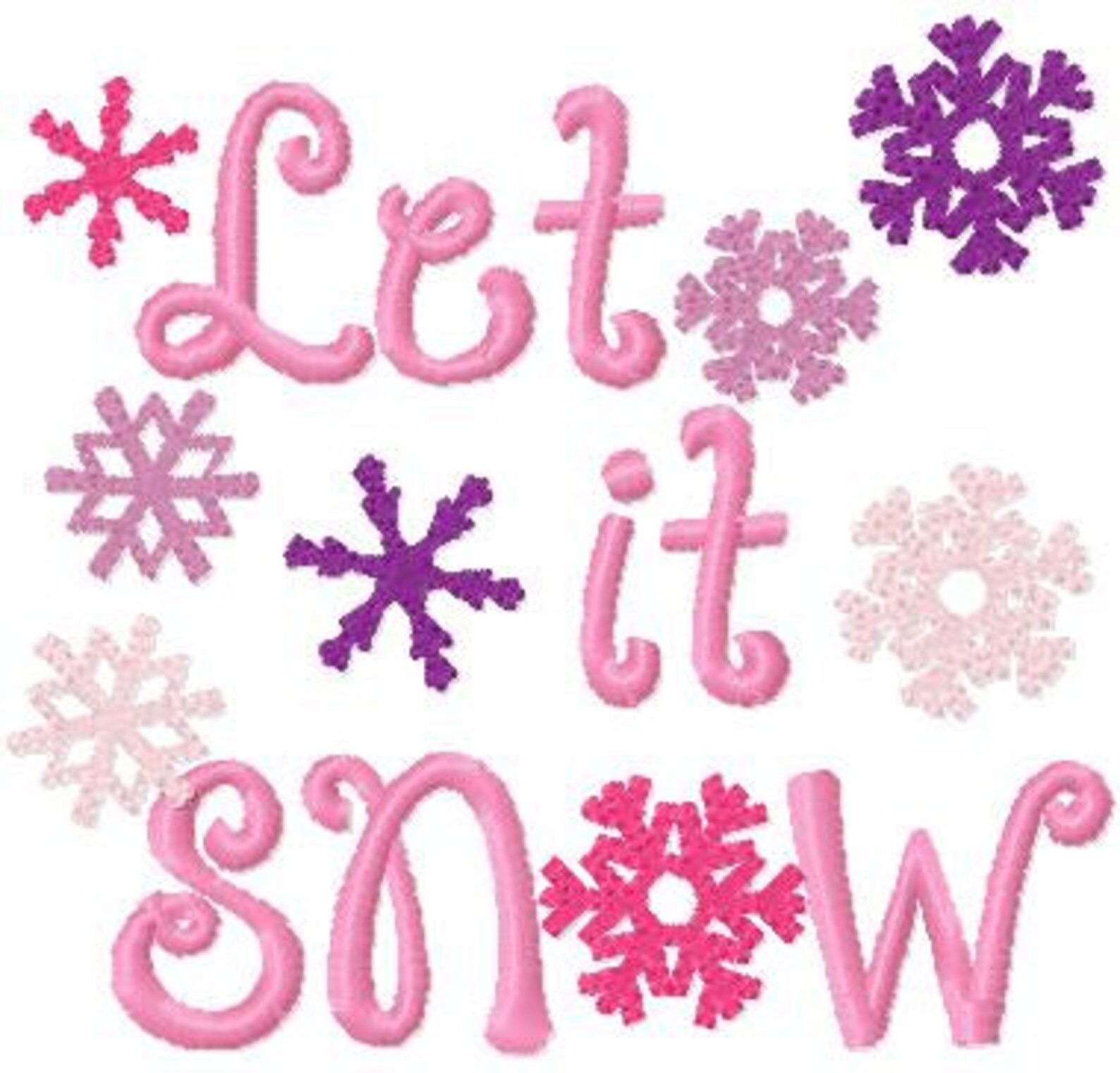 Winter Snowflake Embroidery Design Let It SNOW Much Digital Instant ...