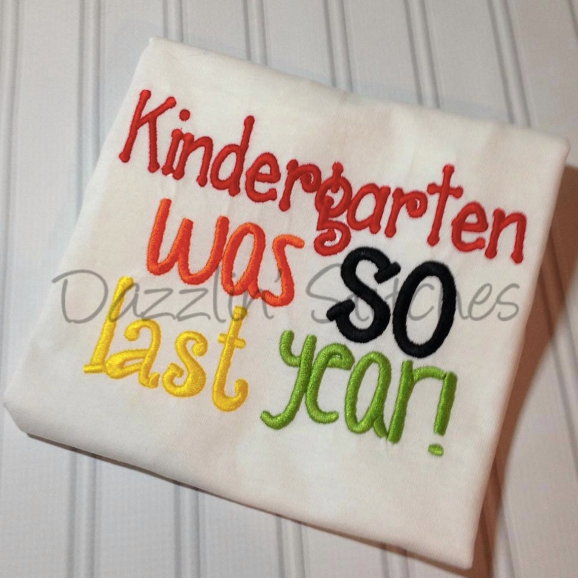 School Design Embroidery Design Digital Kindergarten Was SO - Etsy