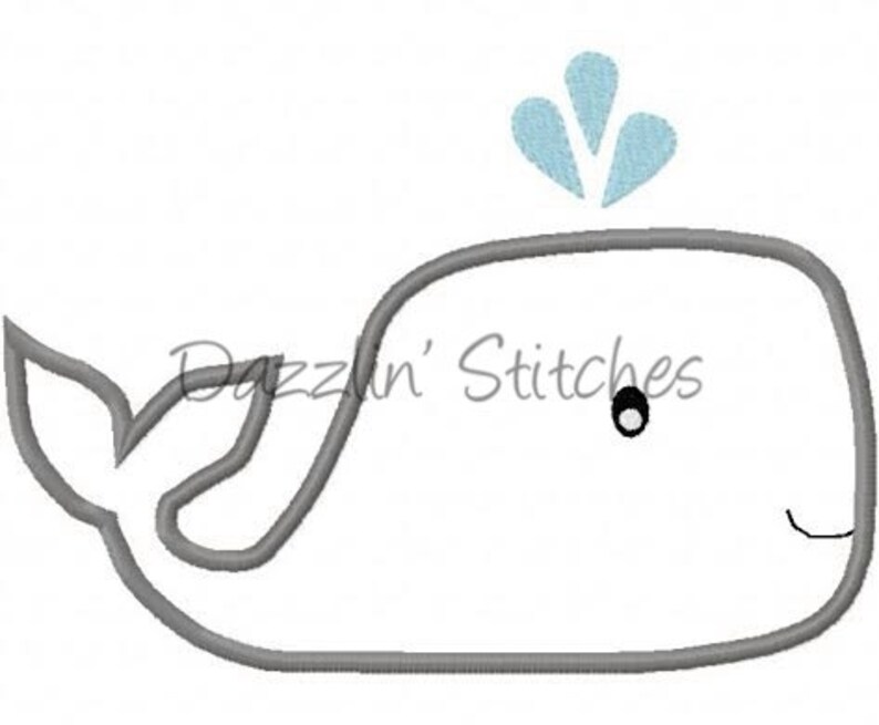 Whale Embroidery Design Applique Design Digital Instant - Etsy