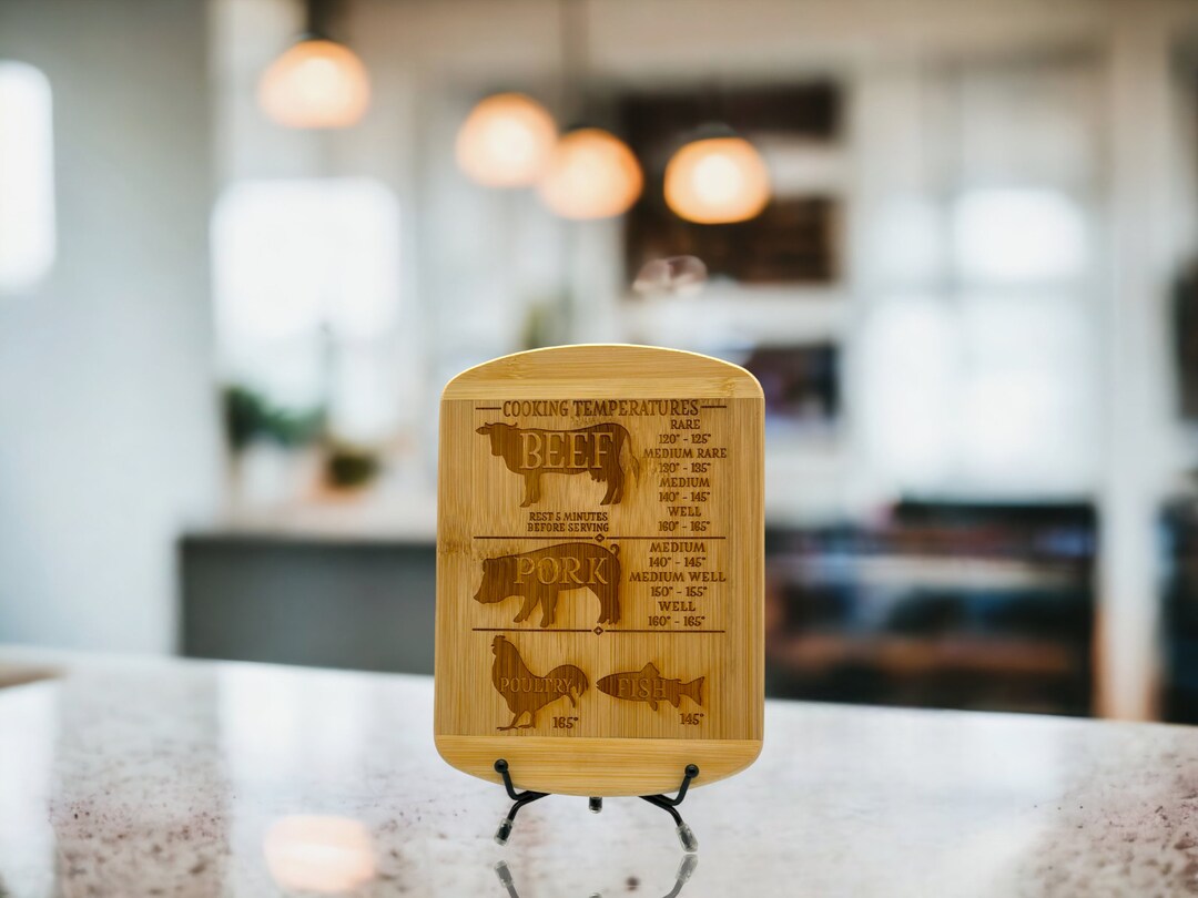 Meat Cooking Temperatures Cutting Board - Etsy