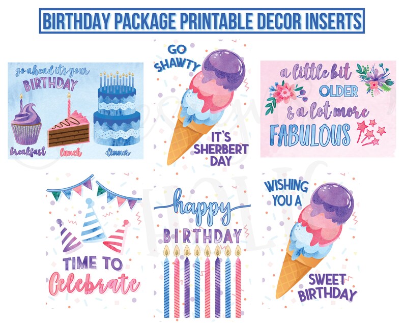 Birthday Packaging Printables & Address Label Birthday Care - Etsy