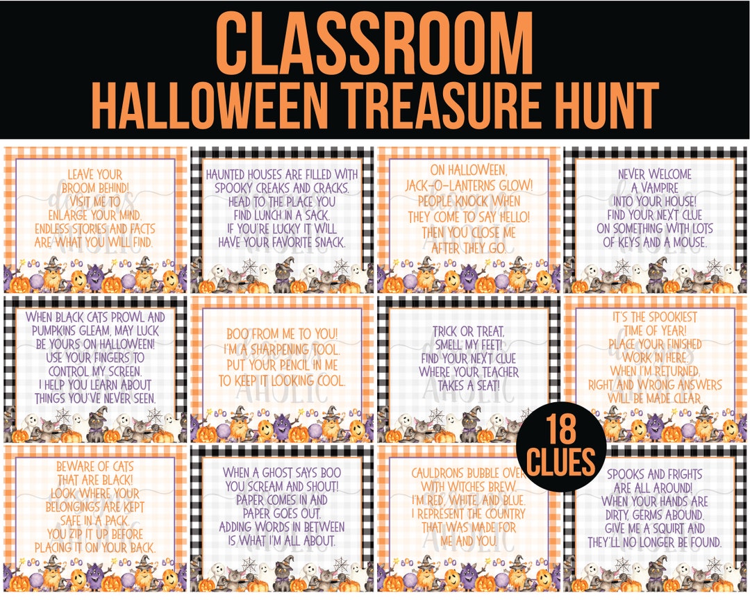 Classroom Halloween Treasure Hunt School Halloween Treasure Hunt ...
