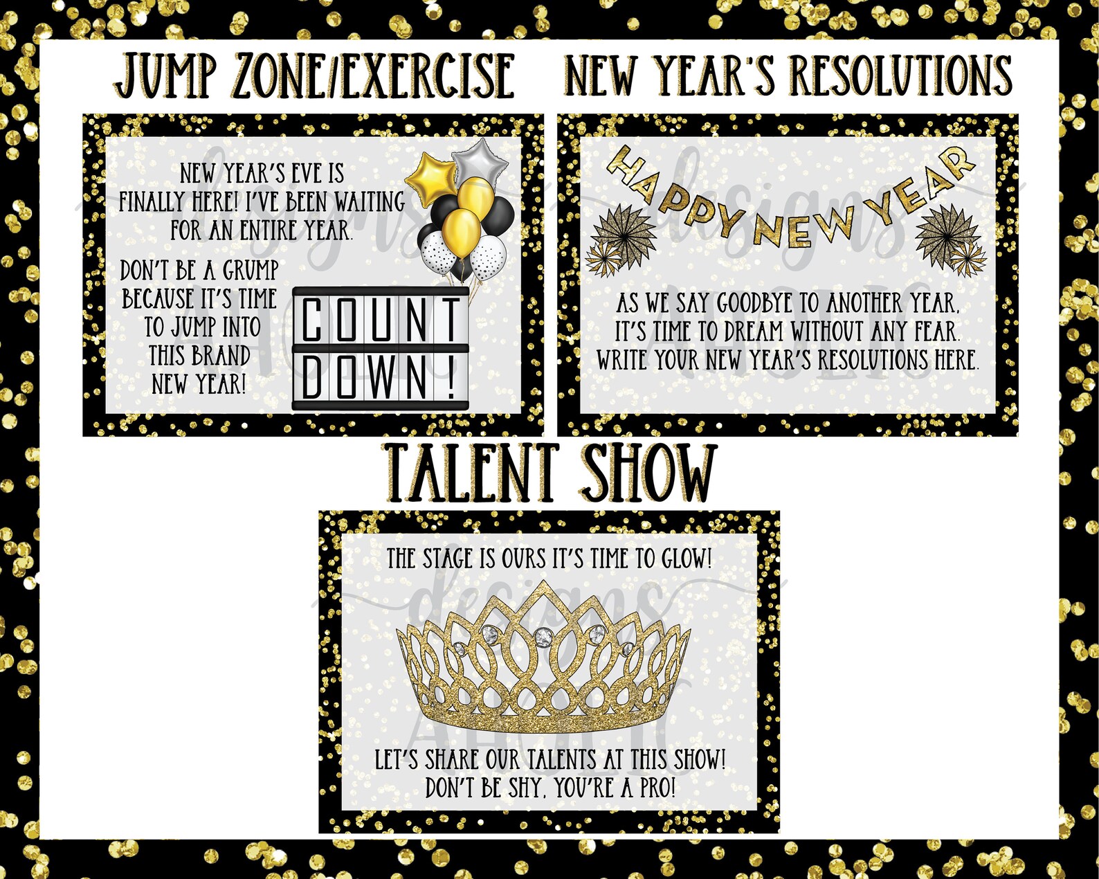 New Years Eve Countdown Time and Activity Cards - New Years Eve ...