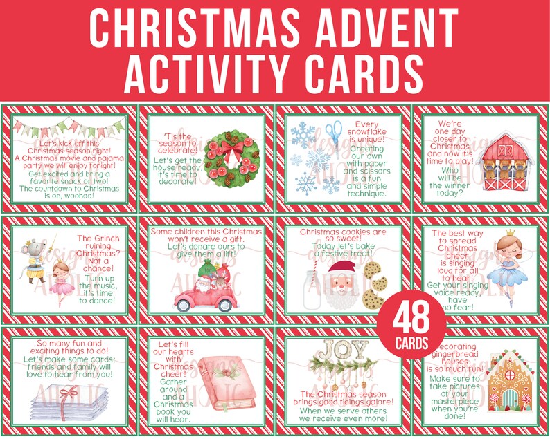 Christmas Advent Activity Cards Christmas Advent Activity - Etsy