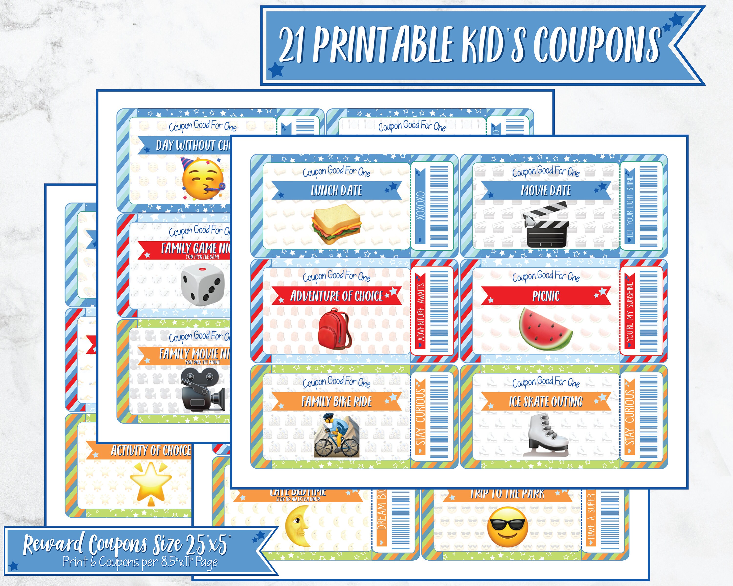 Printable Emoji Reward Coupons for Kids Kid Reward Coupons - Etsy Australia