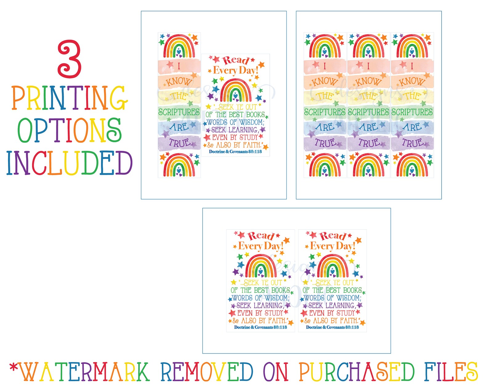 LDS Scripture Gift Tag & Bookmark - LDS Baptism Scripture Set Gift ...