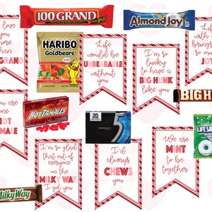 52 Love Gift Tag Bundle - 14 Days of Valentines Day - Candy Love Gift ...