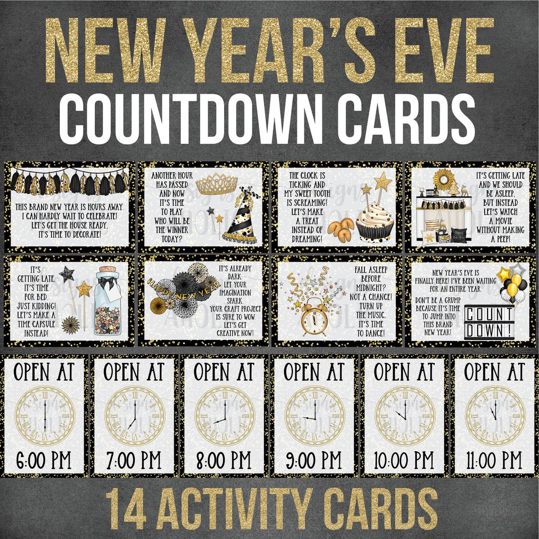 New Years Eve Countdown Time and Activity Cards New Years Eve Countdown ...