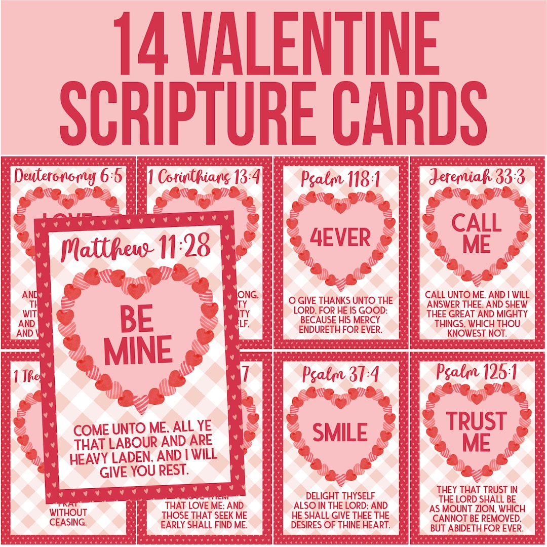 Scripture Valentine's Day Cards Scripture Valentine Gift Tags Valentine ...