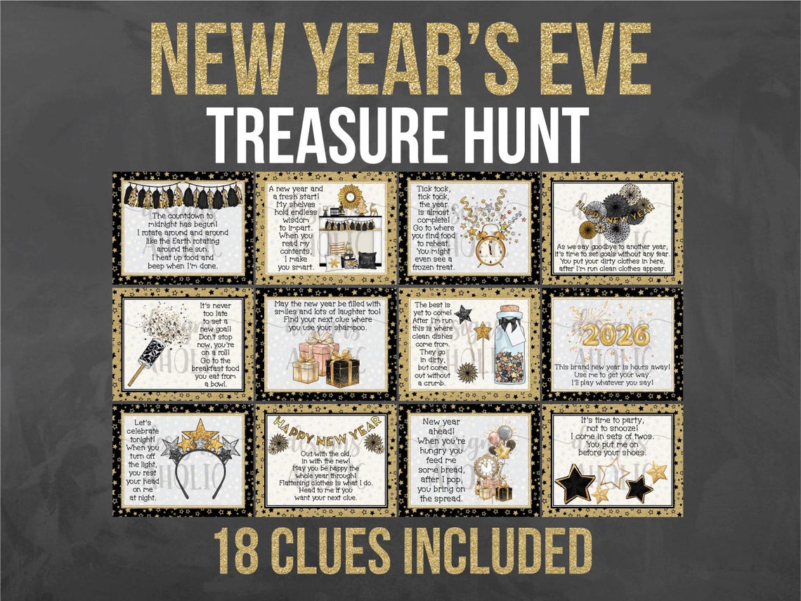 New Year's Eve Treasure Hunt - New Year's Eve Scavenger Hunt - New ...