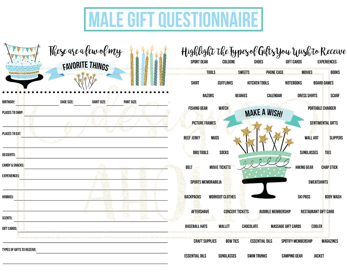 Birthday Interview & Gift Questionnaire Bundle Birthday - Etsy