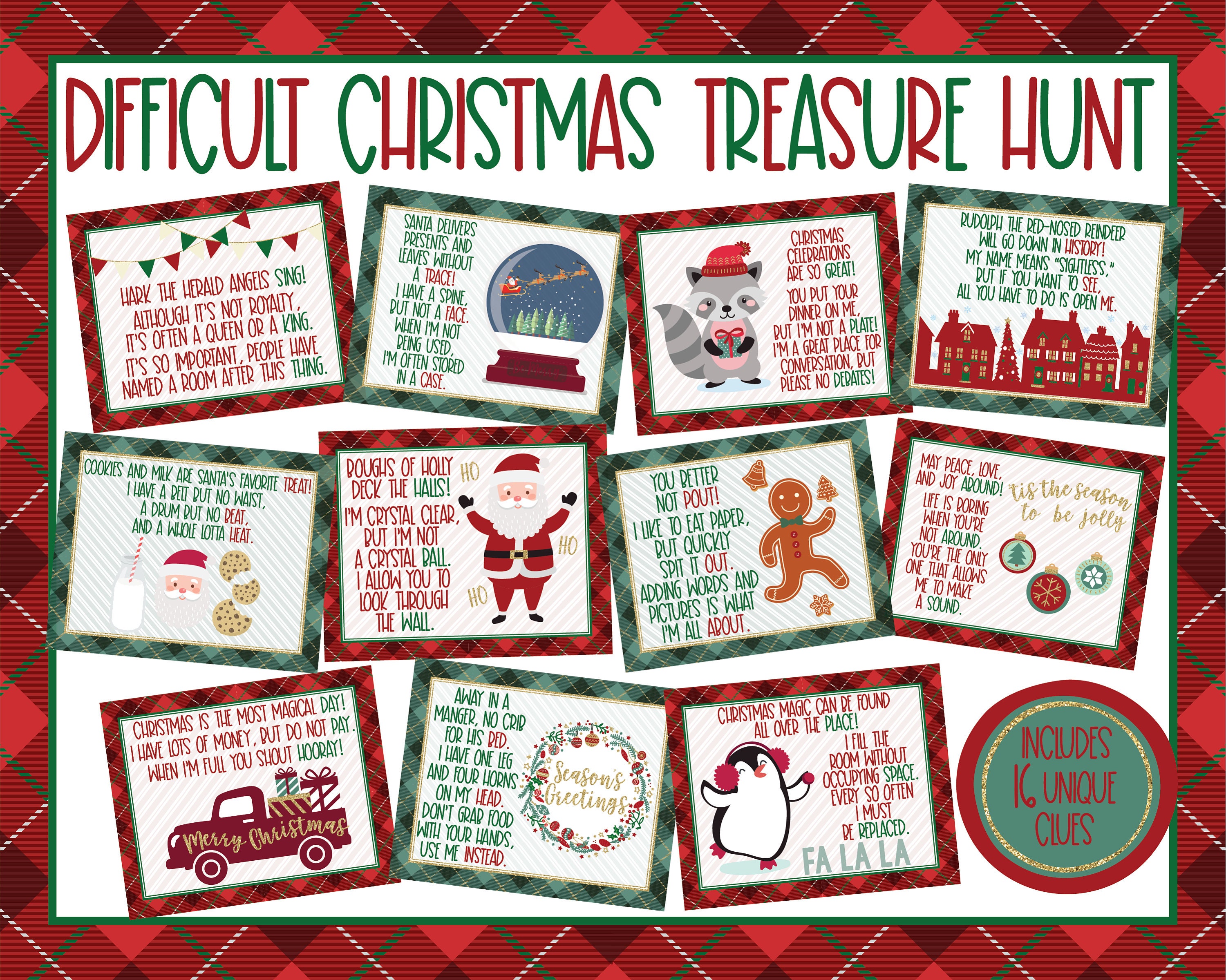 Difficult Christmas Treasure Hunt Difficult Christmas | Etsy