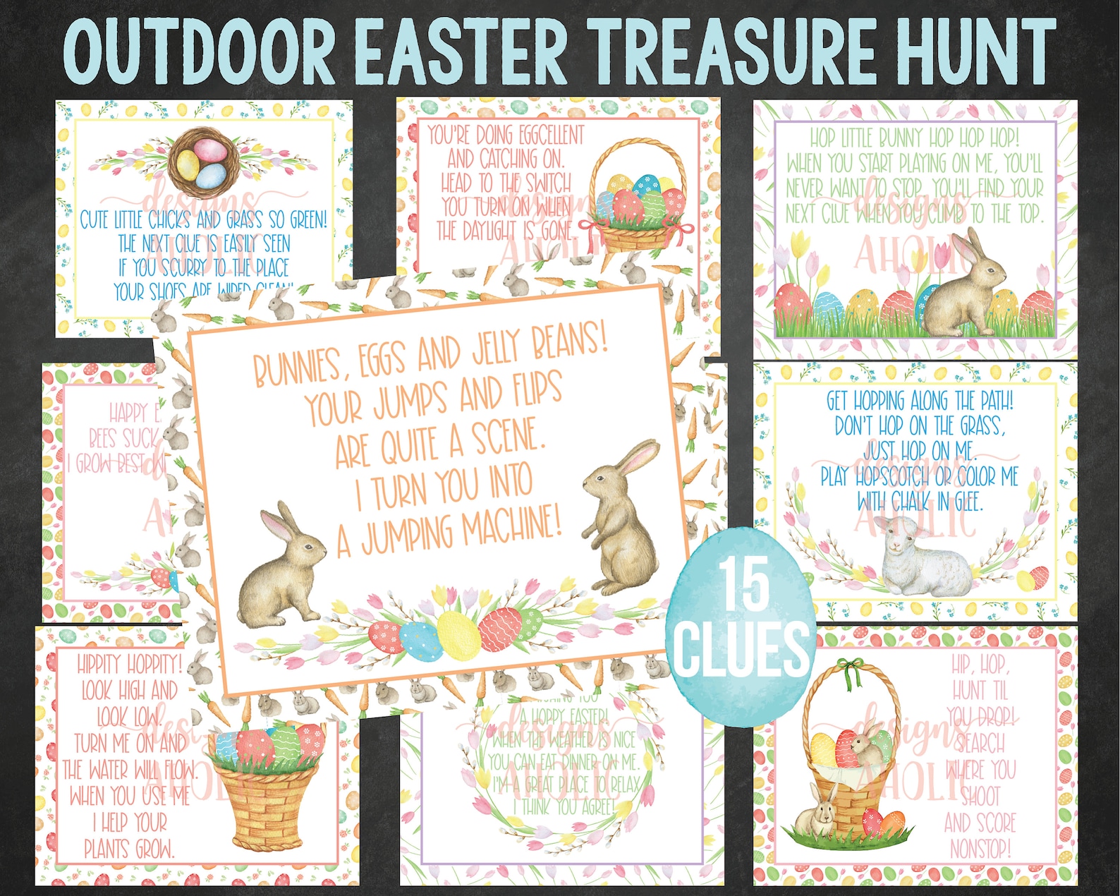 Outdoor Easter Treasure Hunt Clues Outdoor Easter Scavenger - Etsy
