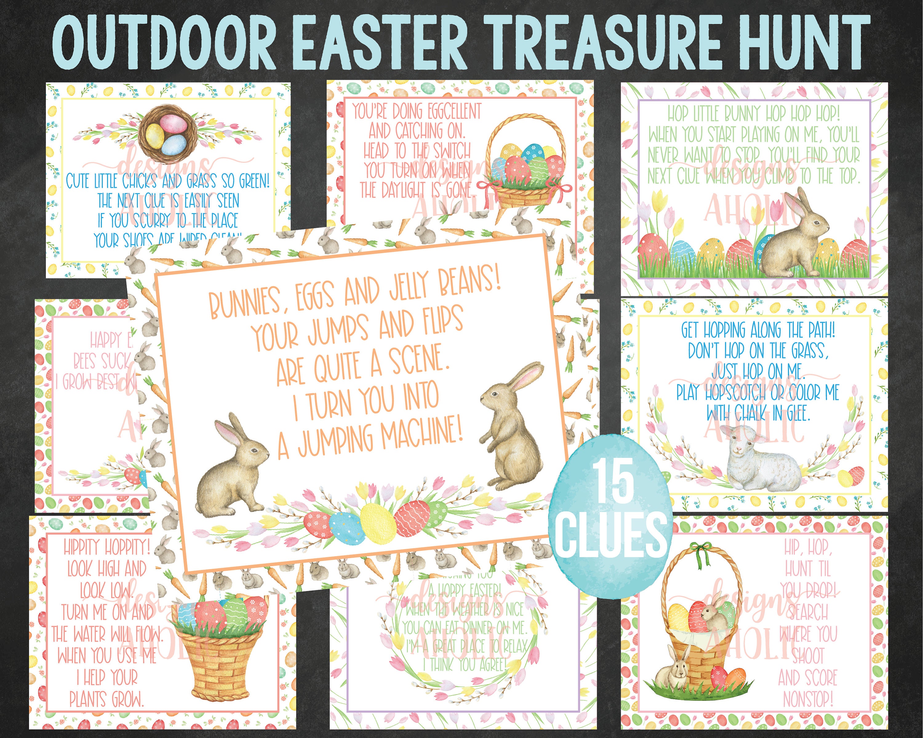 Outdoor Easter Treasure Hunt Clues Outdoor Easter Scavenger - Etsy outdoor-easter-treasure-hunt-clues-outdoor-easter-scavenger-etsy