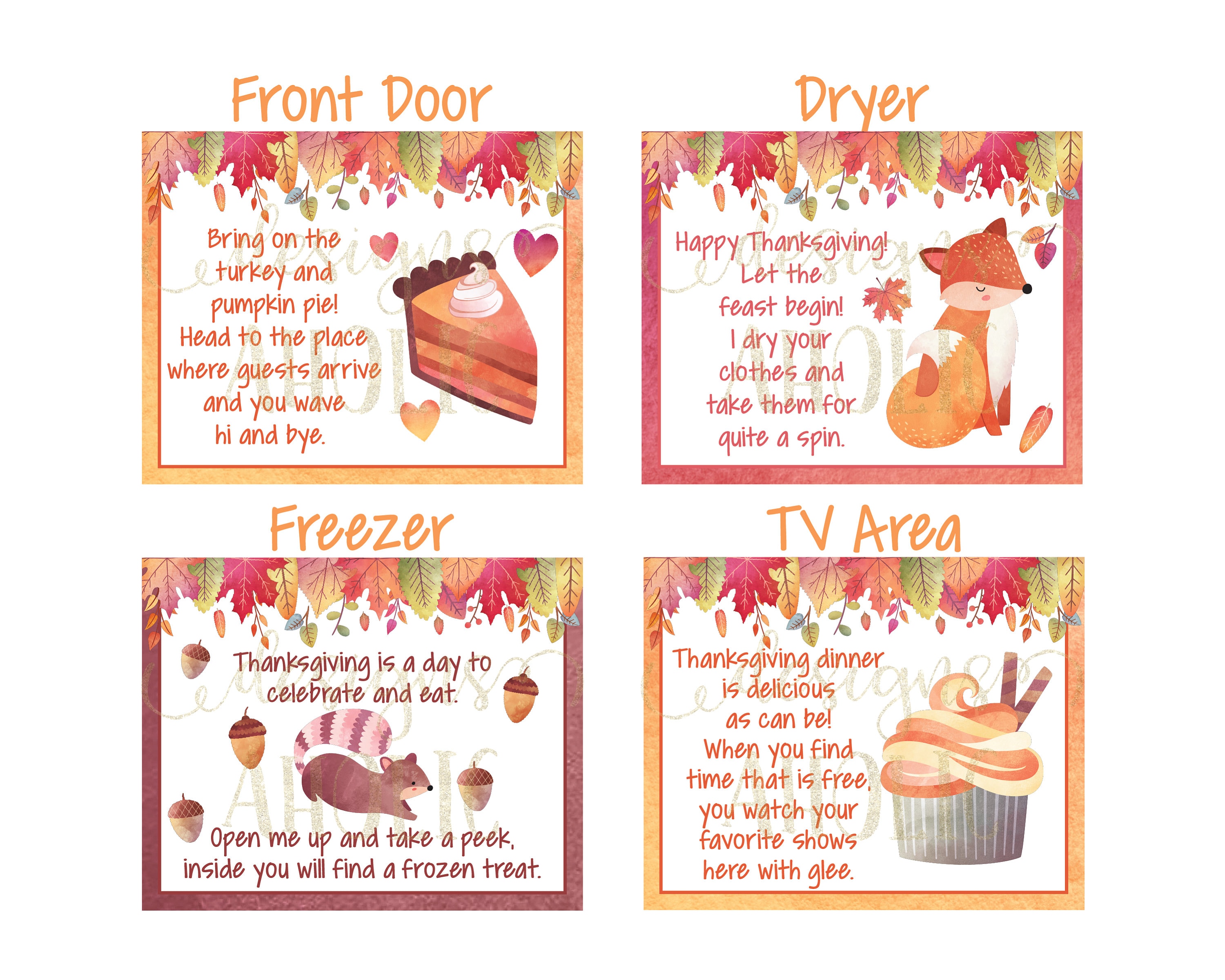 Thanksgiving Treasure Hunt Clues - Thanksgiving Scavenger Hunt Clues ...