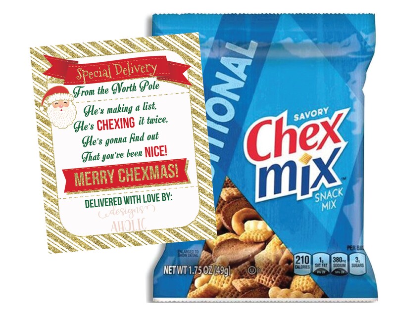 Chex Mix Christmas Gift Tag Chex Mix Gift Tag Chex - Etsy Canada