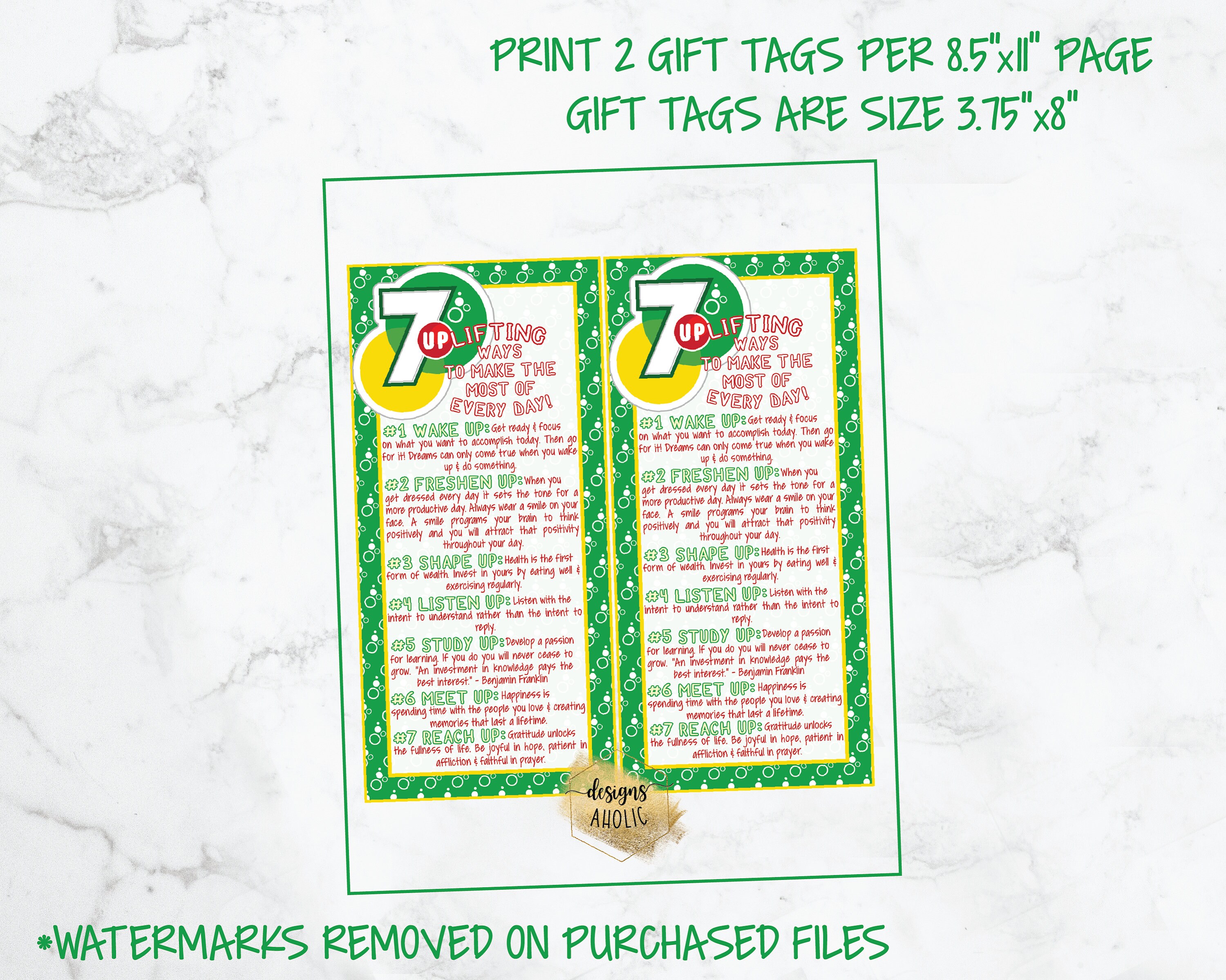 7up Printable Gift Tag Back to School Gift Thinking of You - Etsy Australia