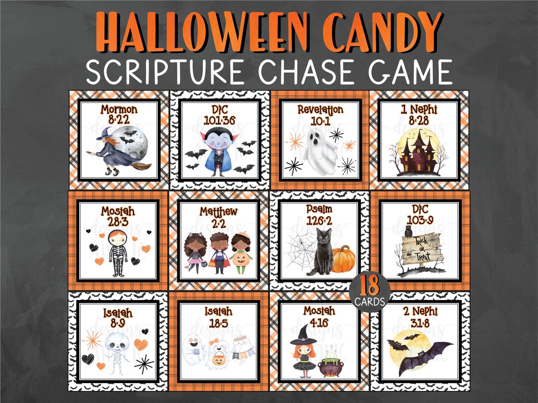 LDS Halloween Candy Scripture Chase Game - LDS Seminary Halloween Game ...