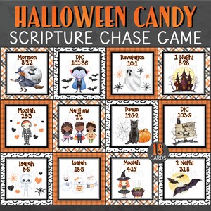 LDS Halloween Candy Scripture Chase Game - LDS Seminary Halloween Game ...