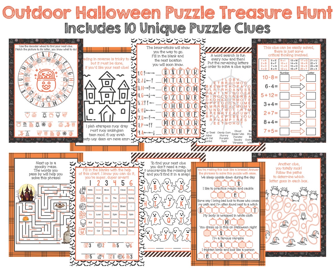 Outdoor Halloween Puzzle Treasure Hunt Halloween Puzzle - Etsy