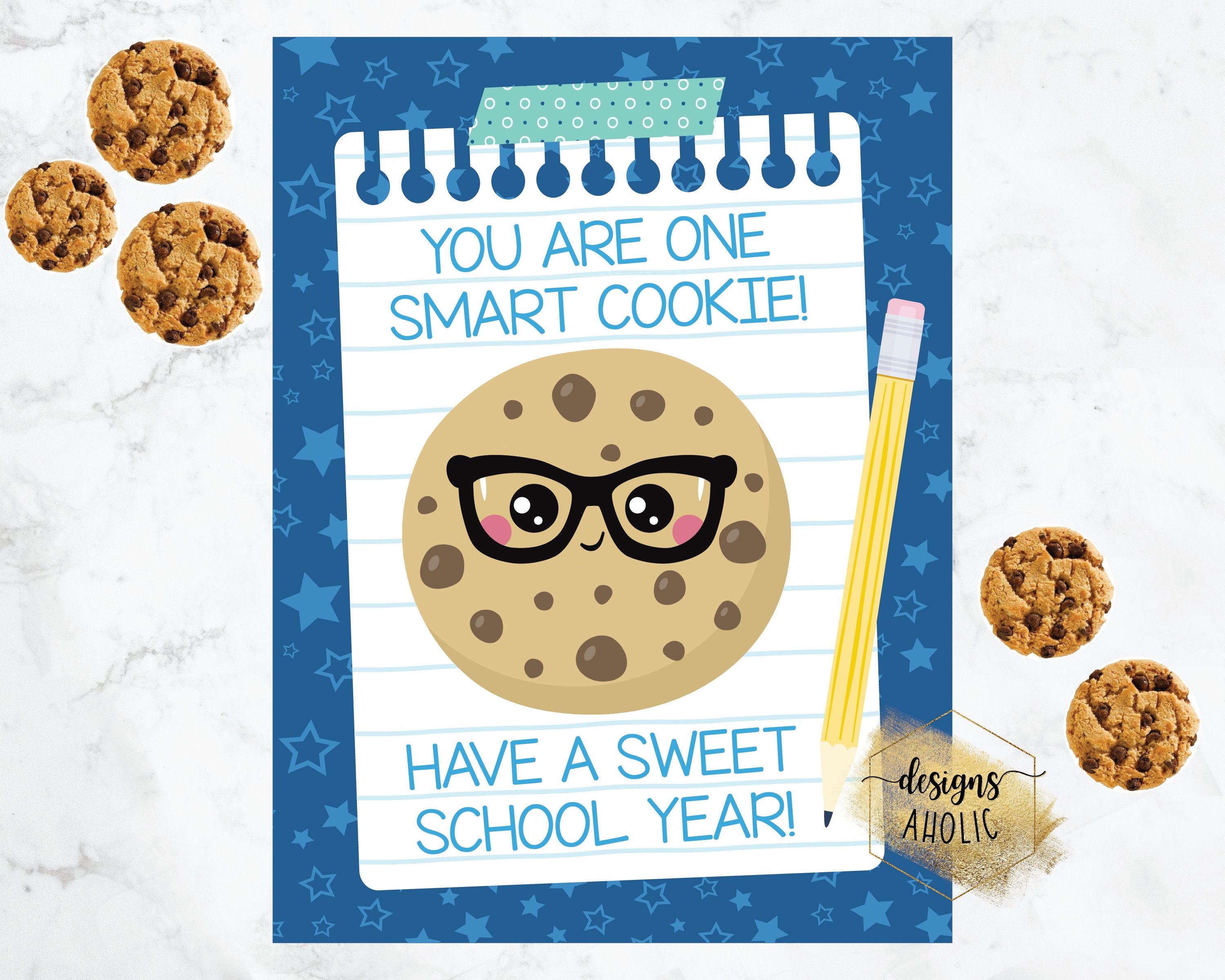 Back to School Cookie Gift Tag Chocolate Chip Cookie Gift - Etsy