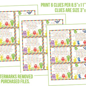 Monster Treasure Hunt - Monster Scavenger Hunt - Monster Party Games ...